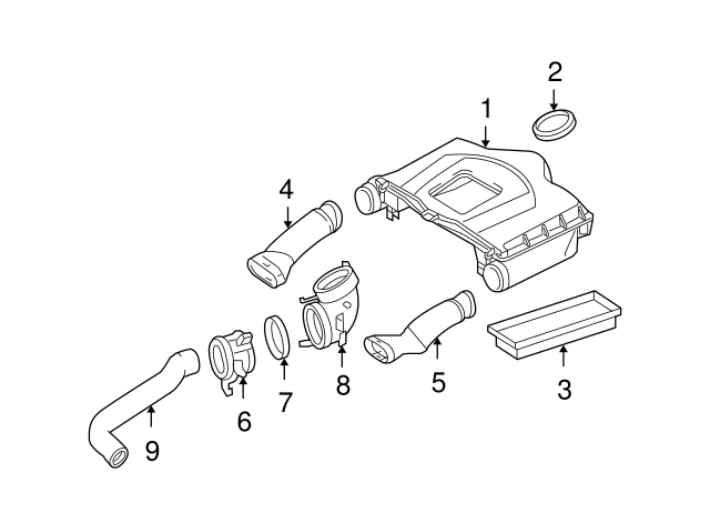 272-090-02-82 - Engine Air Intake Hose 2006-2007 Mercedes-Benz ...