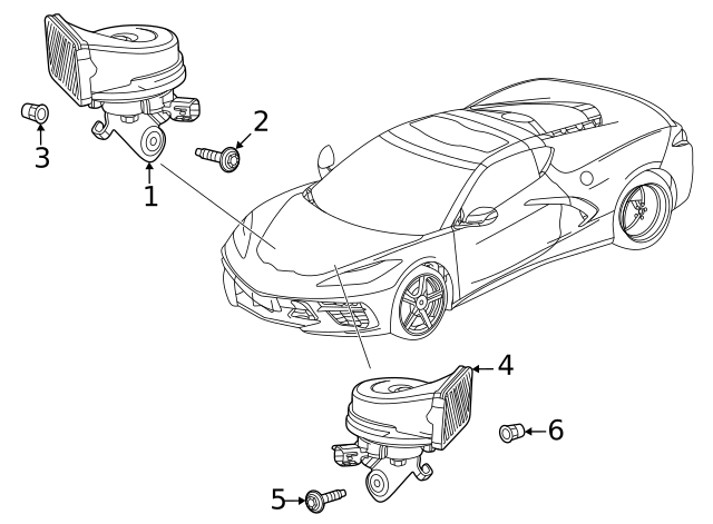 2020-2021 Chevrolet Corvette Low Note Horn 84406167 | GMPartsDirect.com