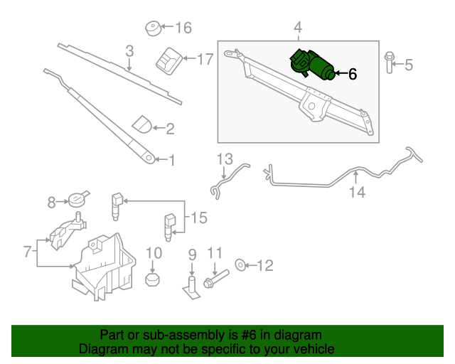 2015-2017 Ford Wiper Motor FL1Z-17508-B | OEM Parts Online