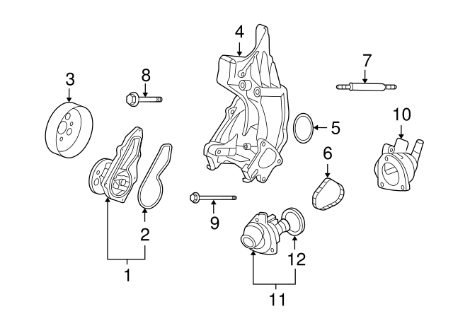 2008-2012 Honda Water Pump 19200-R40-A01 | OEM Parts Online