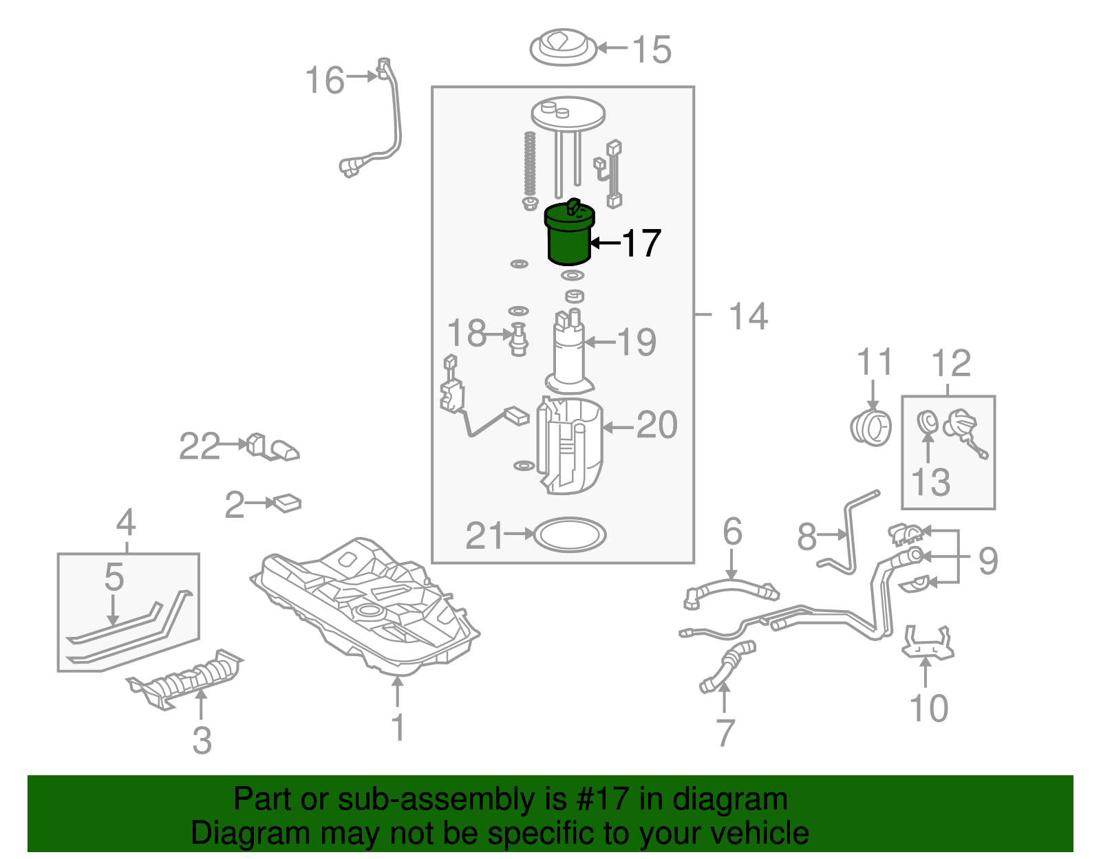 Genuine Toyota Fuel Filter part# 77024-0T010 for 2009-2015 Toyota Venza ...