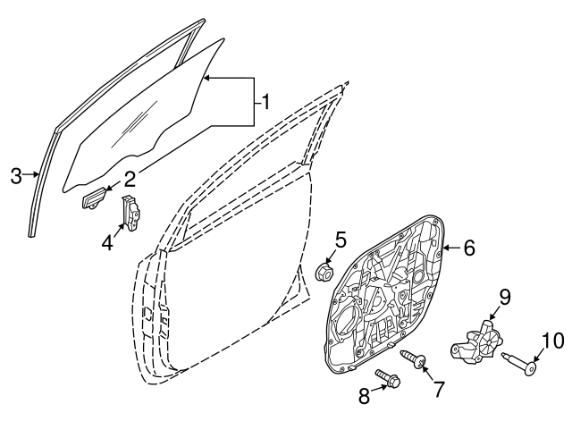 82410-A9010 - Door Glass 2015-2021 Kia Sedona | Kia.Parts Store