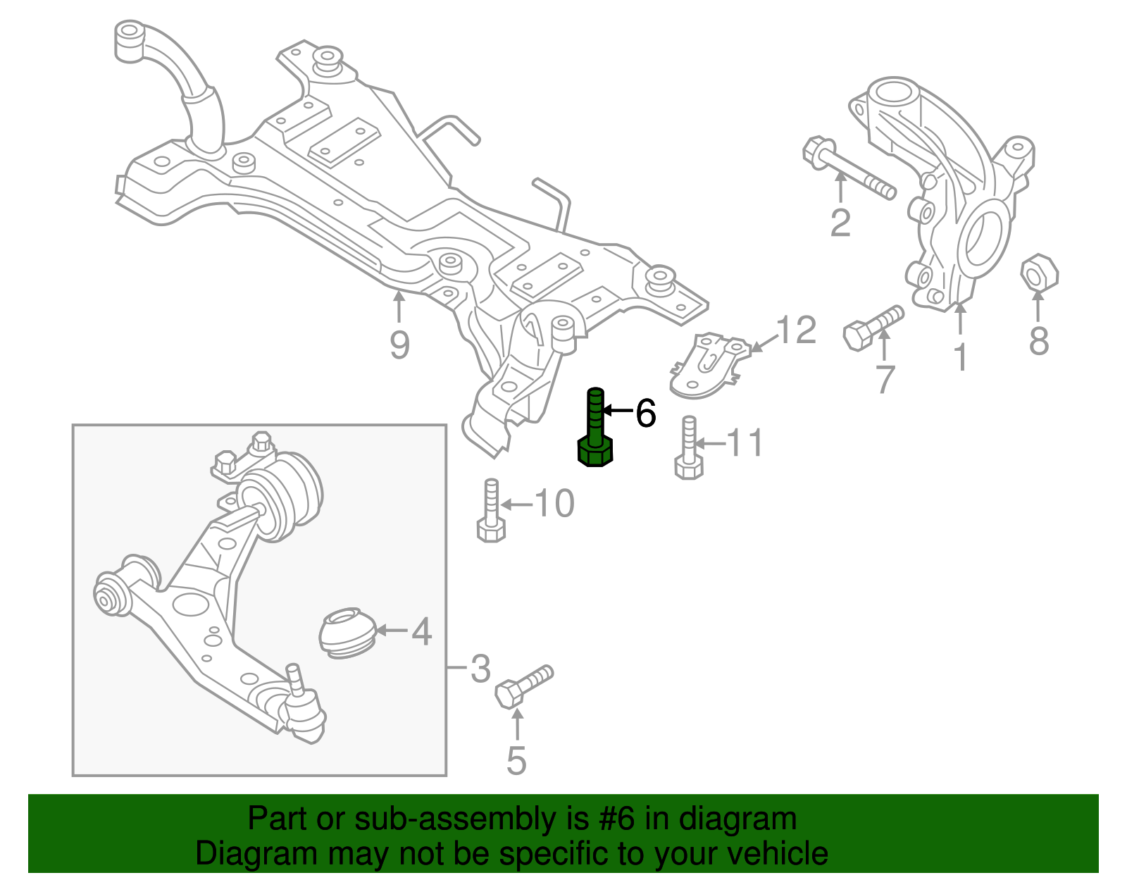 2010-2015 Mazda Lower Control Arm Rear Bolt 9YA0-2A-228B ...