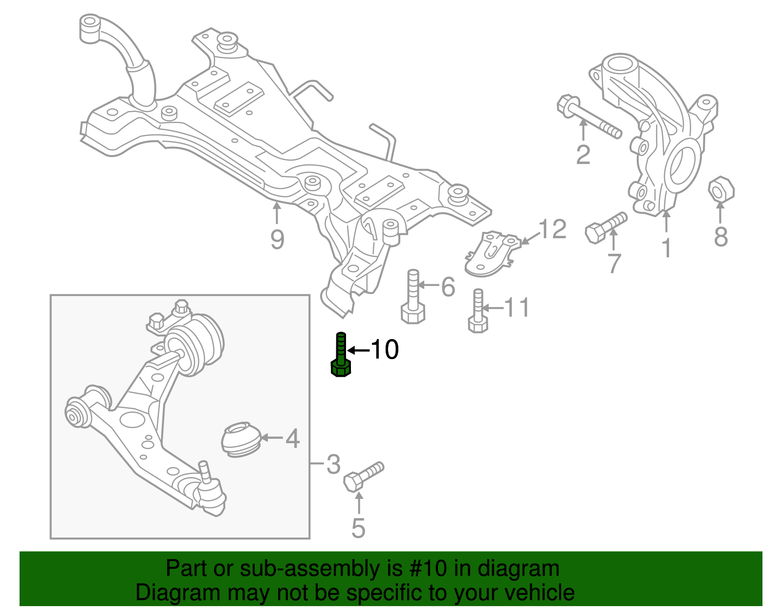 9YA0-11-201B - Engine Cradle Mount Bolt - 2010-2015 Mazda | Mazda Parts ...