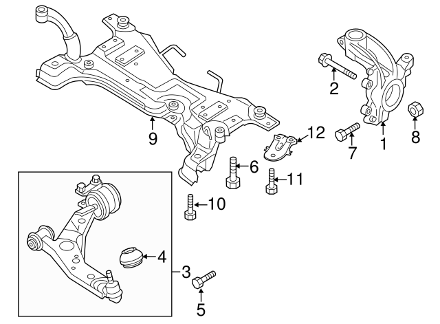 2012-2015 Mazda 5 Engine Cradle Rear Bolt 9YA0-21-601C | RealMazdaParts.com