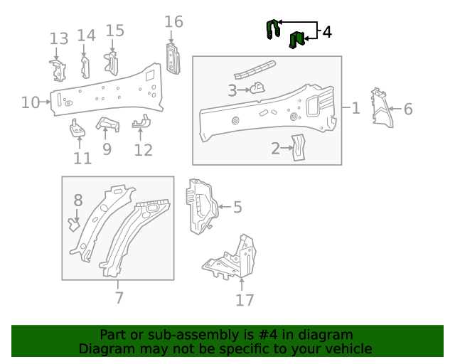 2019-2020 Chevrolet Outer Rail Bracket 84365977 | TascaParts.com