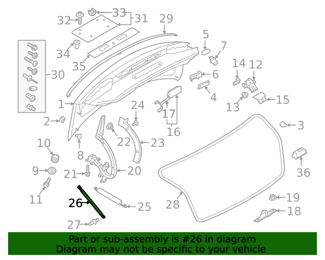 8W6-827-919 - Support Cylinder 2018-2024 Audi | Audi OEM Parts