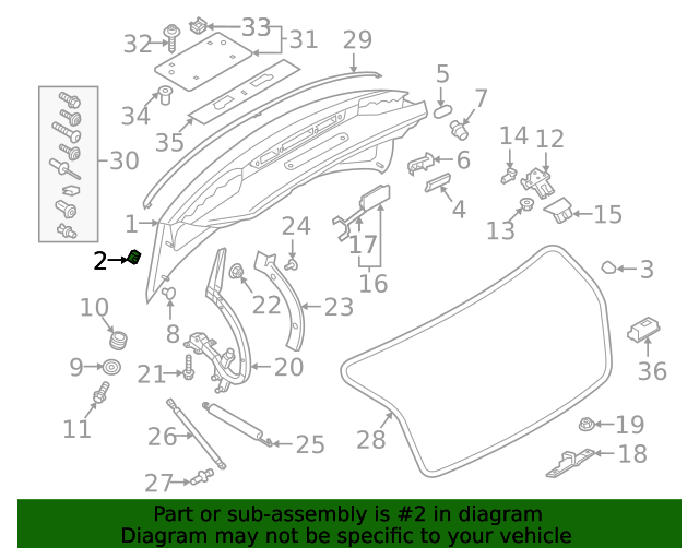 8W6-827-373 - Trunk Lid Stop 2018-2024 Audi | Audi OEM Parts