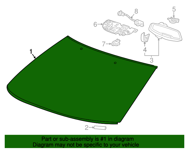 2014-2019 Chevrolet Corvette Windshield 84120742 | TascaParts.com