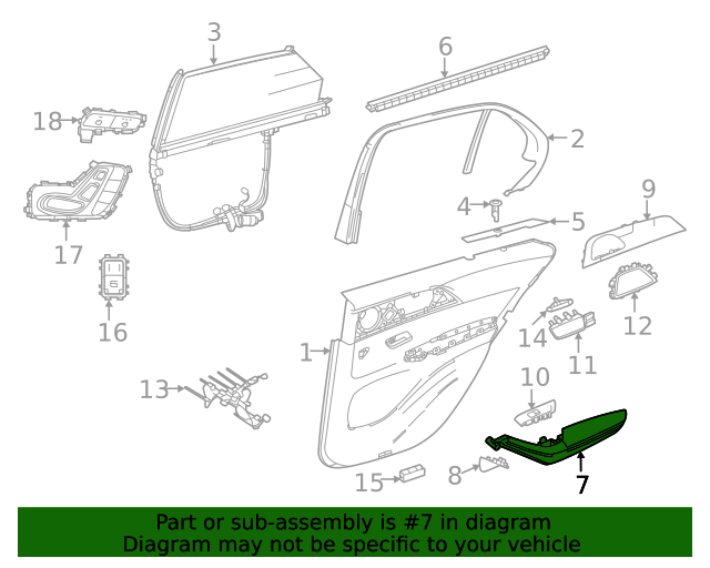 167-730-84-08-7J20 - Door Armrest 2021-2023 Mercedes-Benz GLS 63 AMG ...
