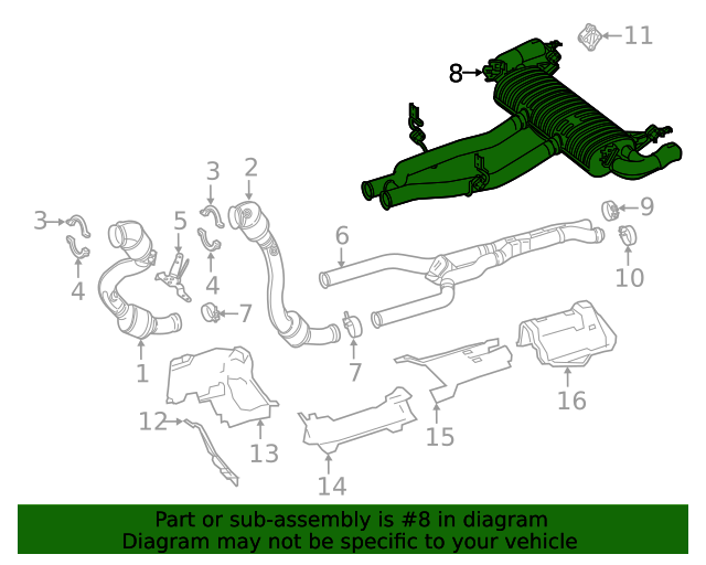 253-490-79-00 - Exhaust Muffler 2018-2021 Mercedes-Benz | Mercedes-Benz ...