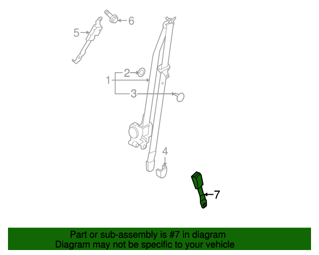 2007-2009 Hyundai Elantra Seat Belt Receptacle 88830-2H500-9P ...