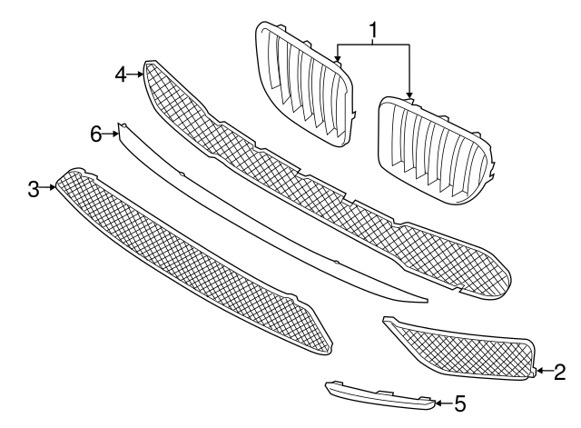 51-11-7-347-667 - Upper Grille - 2013-2015 BMW X1 | Wholesale BMW