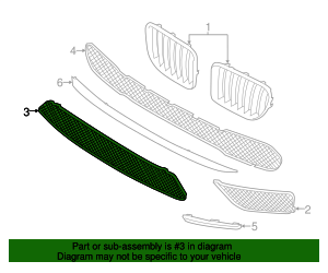 Genuine BMW 51-11-7-303-753 | Lower Grille | FREE Shipping on Most ...