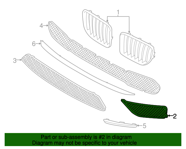 51117303756 - 2013-2015 BMW X1 Lower Grille (51-11-7-303-756) | BMW of ...