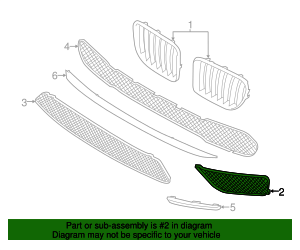 51117303756 - 2013-2015 BMW X1 Lower Grille (51-11-7-303-756) | BMW of ...