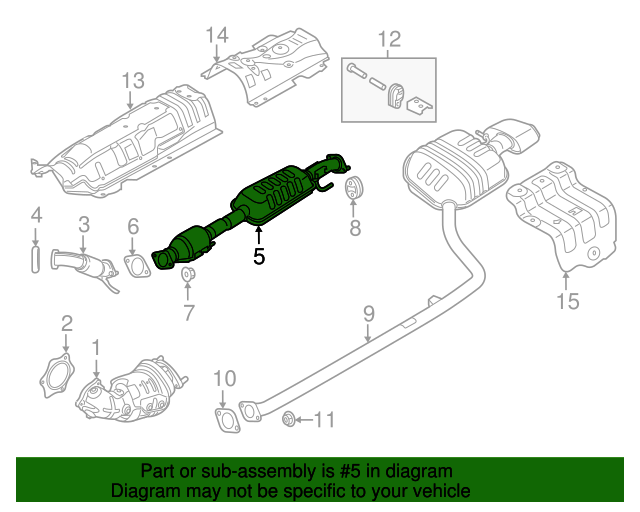 2015-2017 Hyundai Sonata Muffler & Pipe 28600-C2700 | OEM Hyundai Parts