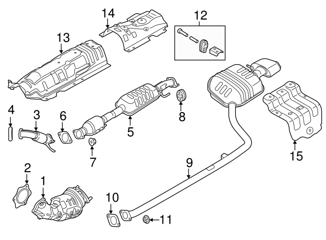 2015-2017 Hyundai Sonata Muffler & Pipe 28600-C2700 | OEM Hyundai Parts
