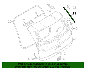 90560-6RR0C - Lift Cylinder 2020-2024 Nissan Rogue | Nissan Parts ...
