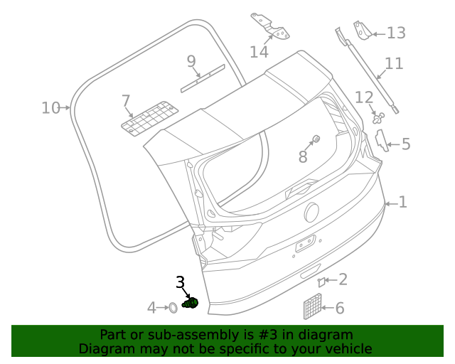 90878-6RR0A - Lift Gate Rubber Bumper 2021-2024 Nissan | Nissan Parts ...