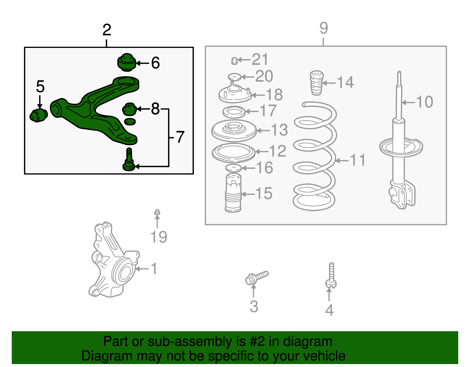 51360-S0X-A02 - Lower Control Arm 1999-2004 Honda Odyssey | Honda Parts ...
