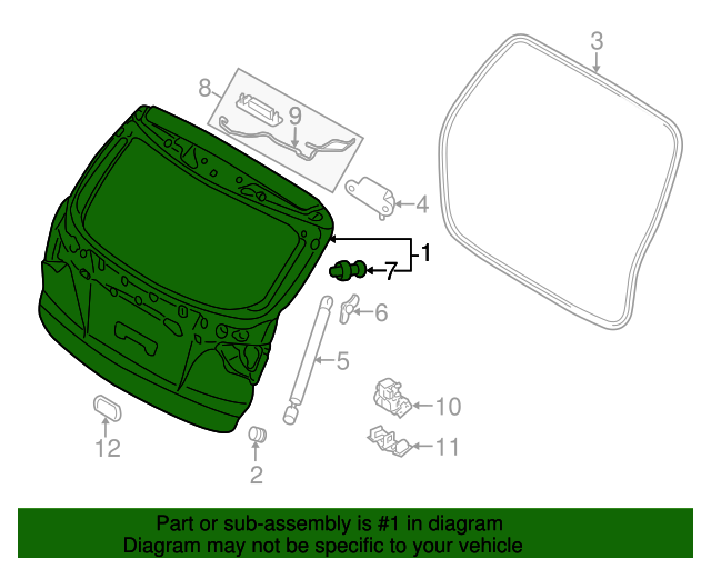 2010-2015 Hyundai Tucson Lift Gate 73700-2S000 | OEM Parts Online
