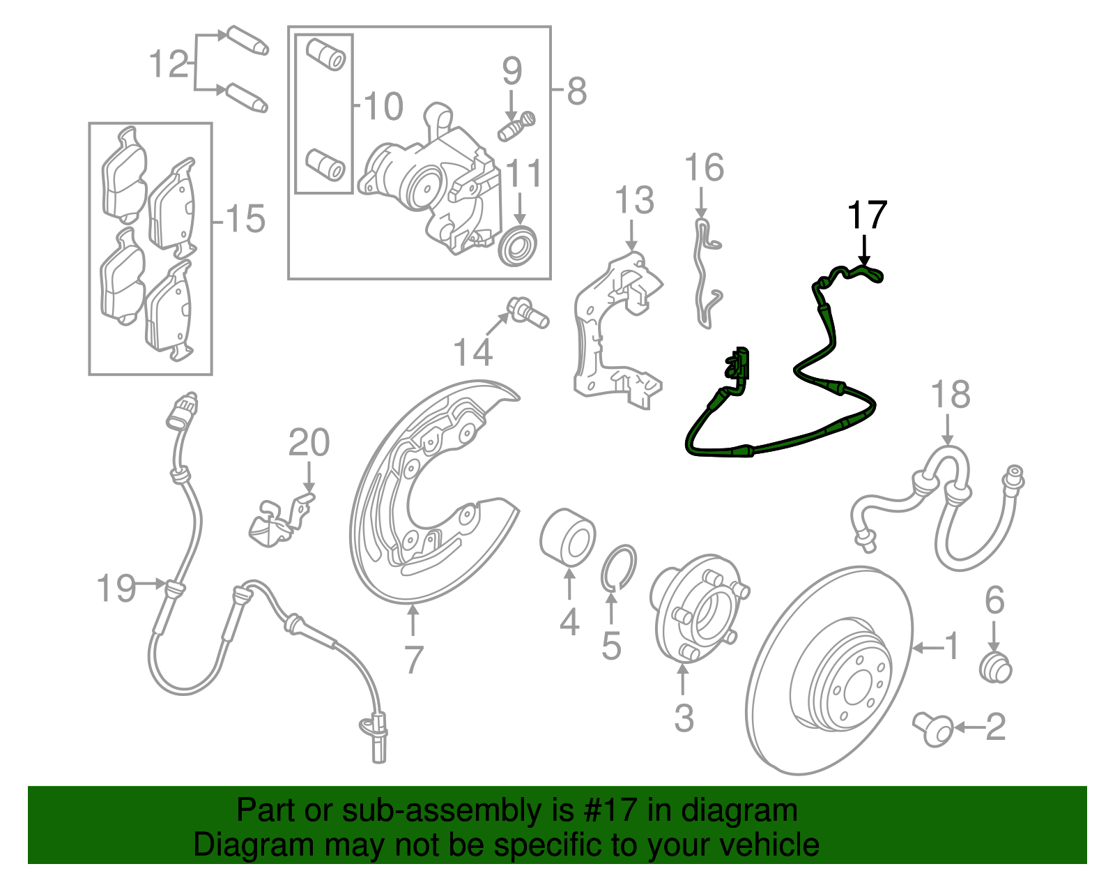LR072017 - Wear Indicator - 2016-2019 Land Rover Range Rover Evoque ...