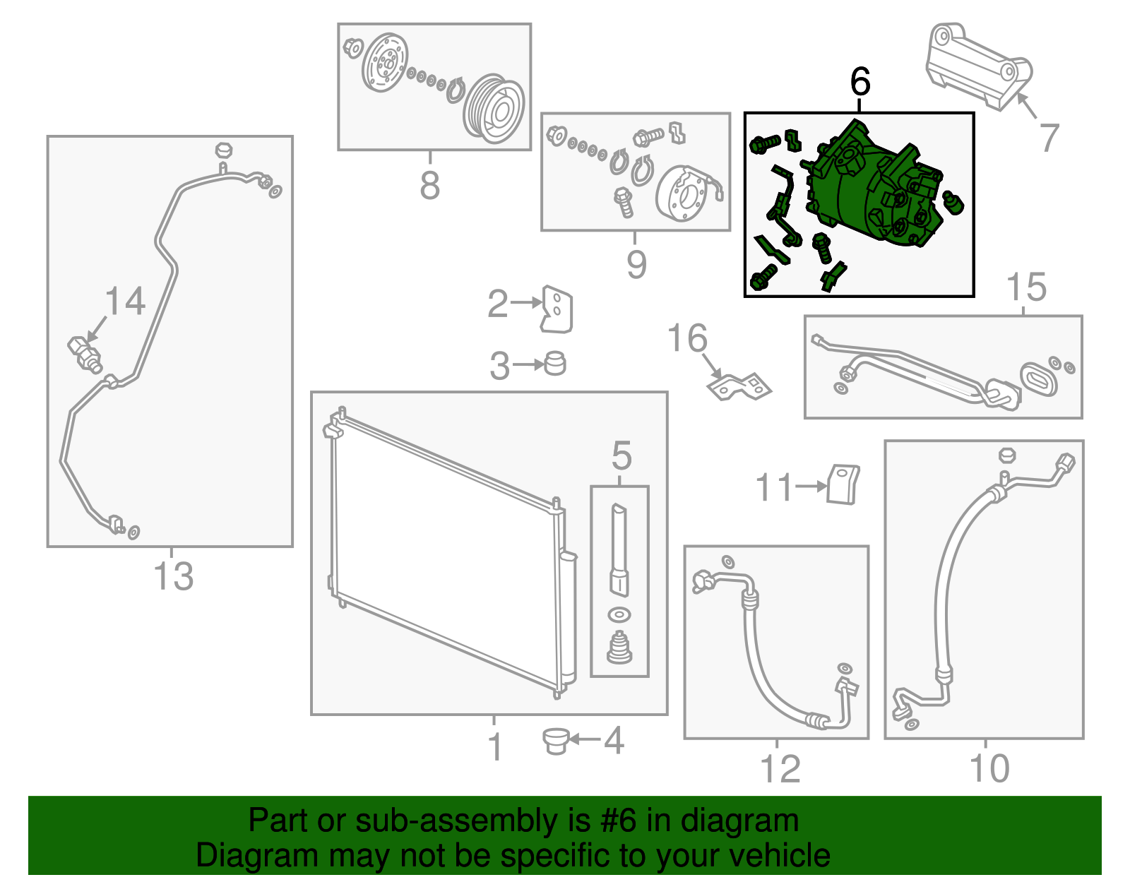 38810-RX0-A01 - Compressor 2012-2015 Honda | Honda Parts Online