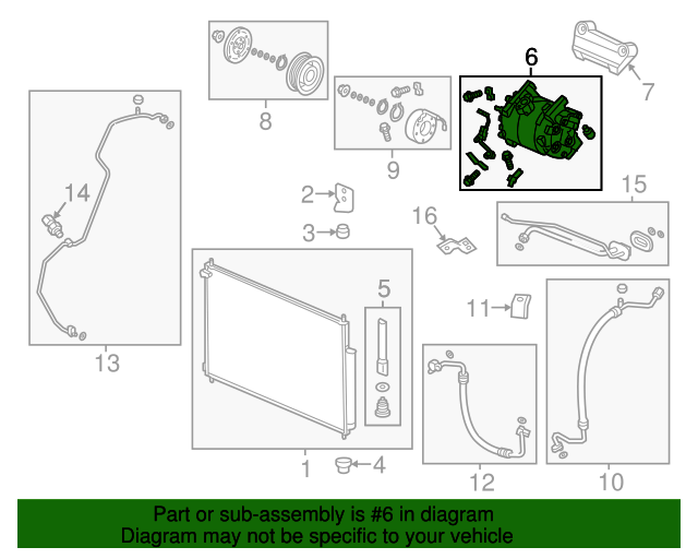 38810-RX0-A01 - Compressor 2012-2015 Honda | Honda Parts Online