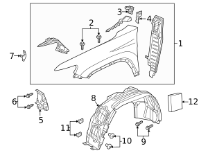2019-2020 Jeep Cherokee Fender Liner - Driver's Side (LH) 68287923AC ...