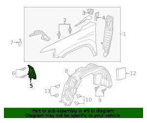 2019-2020 Jeep Cherokee Fender Mtg Bkt - Driver's Side (LH) 68290425AA ...