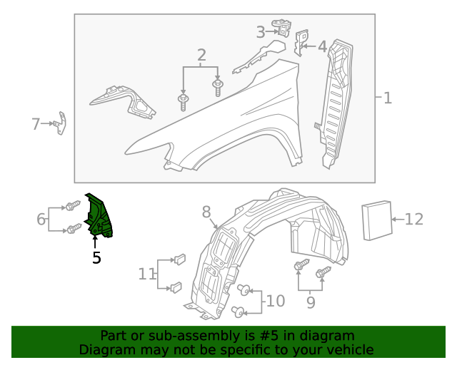 2019-2020 Jeep Cherokee Fender Mtg Bkt - Driver's Side (LH) 68290425AA ...