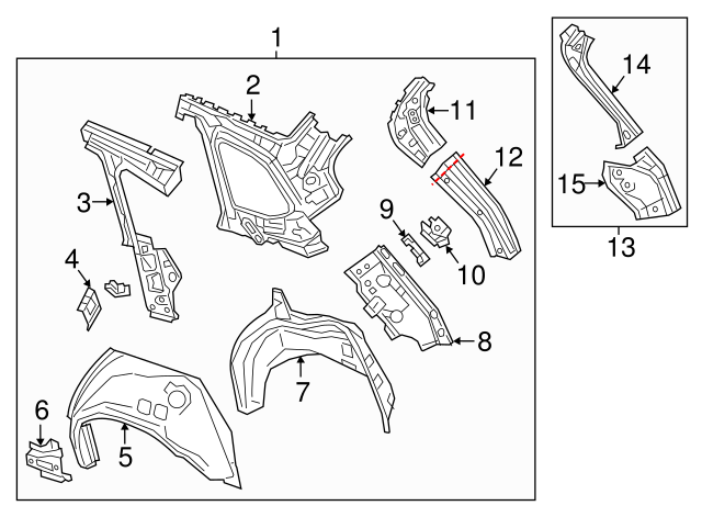 2016-2020 Mazda CX-9 Lower Pillar Reinforced - Driver's Side (LH) TK48 ...
