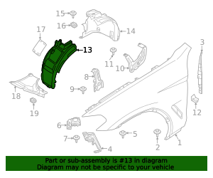 2018-2024 BMW Ft Fender Liner 51717445682 | OEM Parts Online