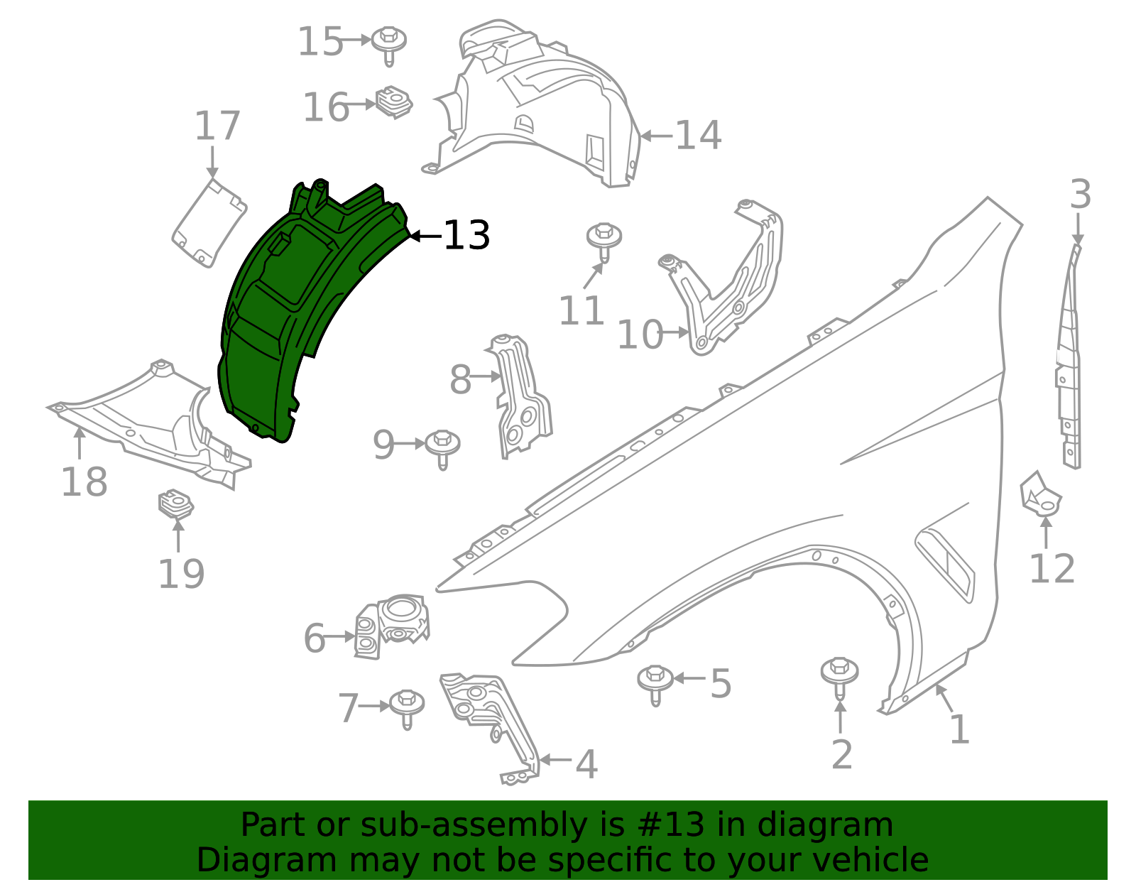51717445682 - 2018-2024 BMW Ft Fender Liner (51-71-7-445-682) | BMW of ...