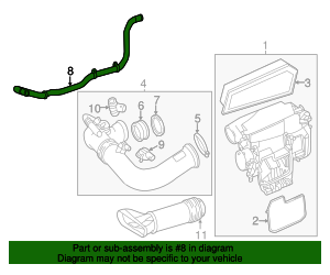 271-078-00-09 - Breather Tube 2012-2015 Mercedes-Benz SLK 250 ...