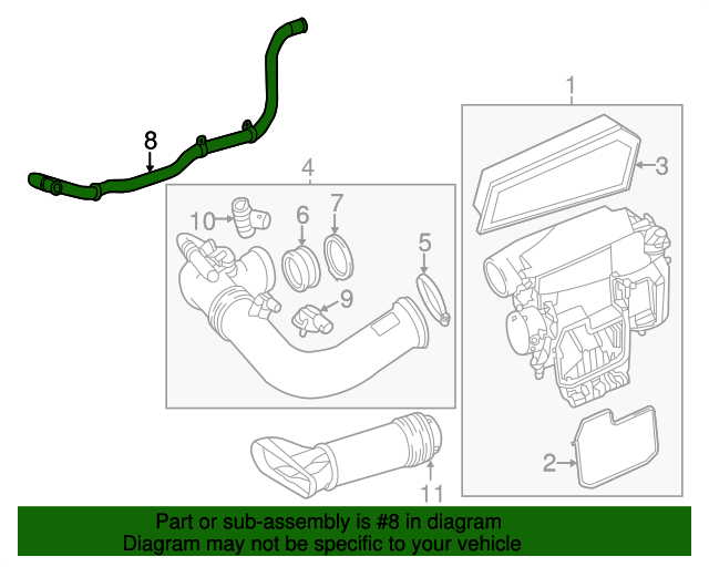 271-078-00-09 - Breather Tube 2012-2015 Mercedes-Benz SLK 250 ...