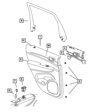 2014-2021 Jeep Grand Cherokee Rear Door Applique, Right 68328290AA ...