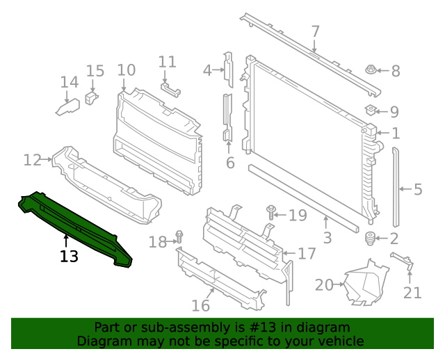 2018-2020 Jaguar E-Pace Radiator Support Air Deflector J9C19829 ...