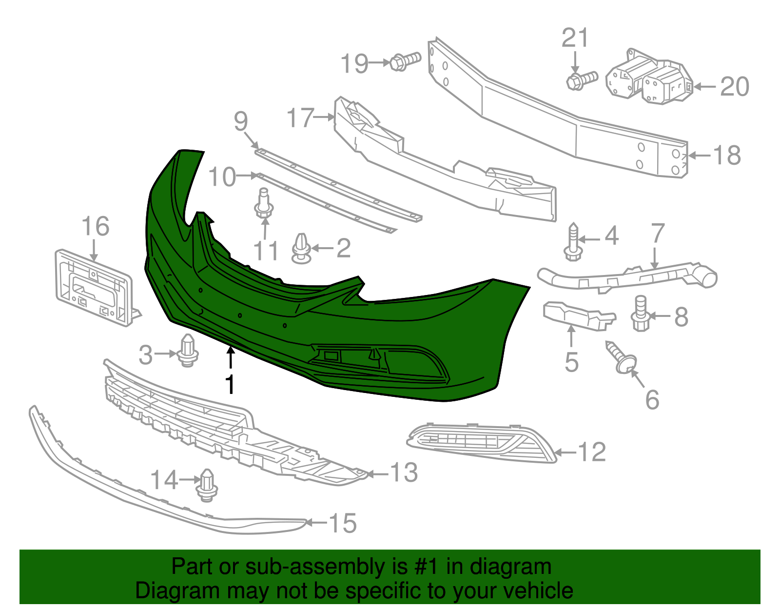 OEM 2013-2015 Honda Civic Bumper Cover 04711-TR3-A50ZZ | Honda ...