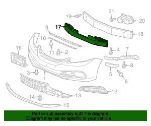 71170-TR3-A50 - Absorber Front Bumper - 2013-2015 Honda Civic | Honda ...