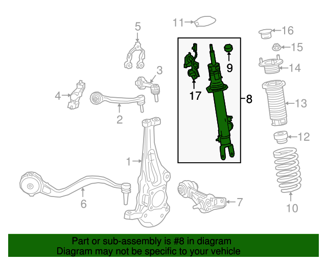 2018-2019 Lexus Shock Absorber 48520-80557 | OEM Parts Online