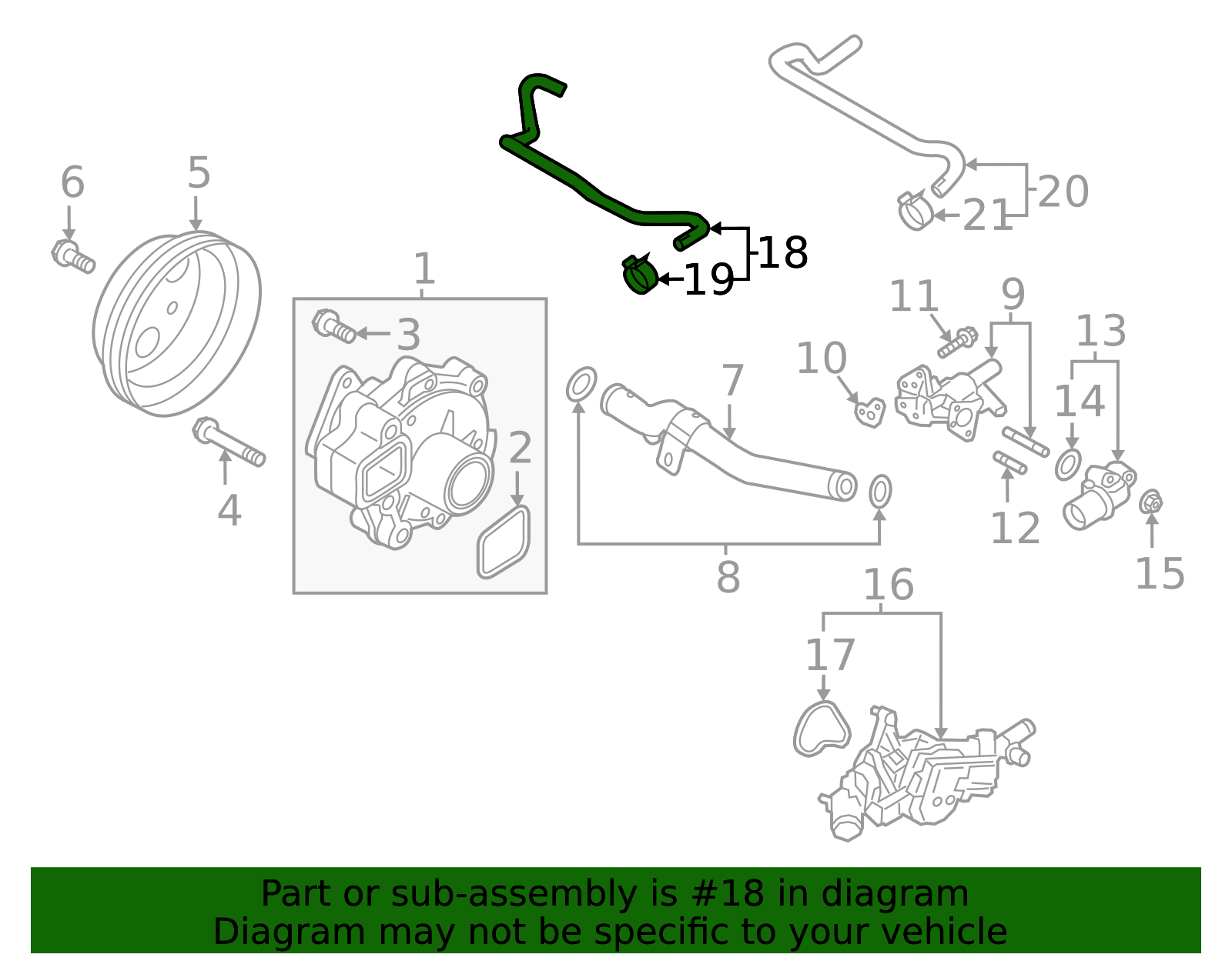 GRF5-61-24XA - HVAC Heater Hose - 2018-2021 Mazda 6 | Mazda Swag