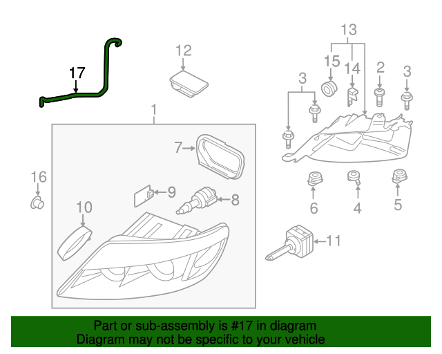 4L0-941-717-A - Headlight Housing Vent Tube 2010-2015 Audi Q7 ...