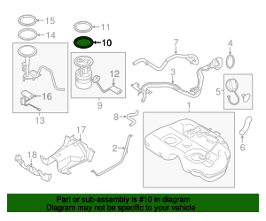 2003-2014 Nissan Murano Fuel Pump Packing 17342-CC20A | Nissan Parts Plus