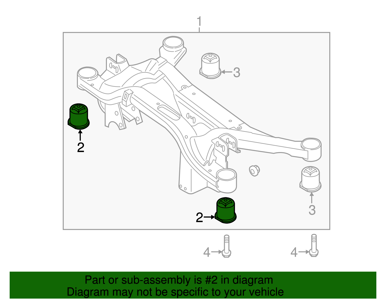5Q0-505-145-F - Suspension Crossmember Insulator 2012-2024 Volkswagen ...