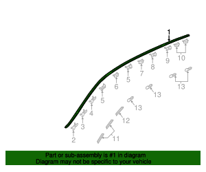 73163-TLA-A01 - Drip Molding 2017-2022 Honda CR-V | Honda Parts Online