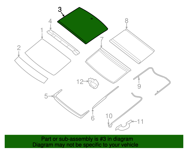 91604-4RA1A - Fixed Glass 2016-2023 Nissan Maxima | Nissan Parts ...