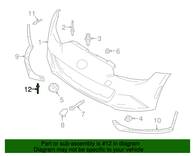 2009-2020 Mazda OEM NEW 2011-2014 Mazda 2 Front Bumper Splash Shield ...