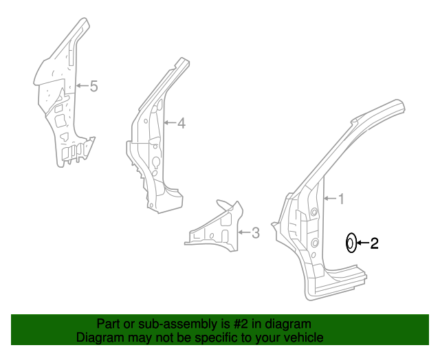 53821-0E040 - Outer Hinge Pillar Bracket - 2008-2019 Toyota Highlander ...